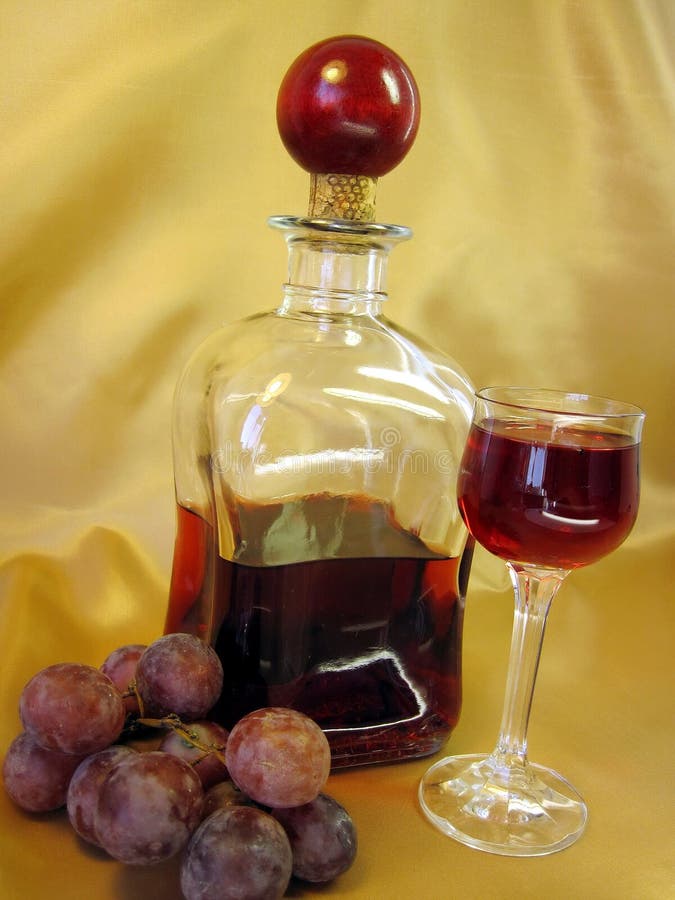 Bottle of Wine, Glass and Grape Stock Image - Image of cover, soft ...