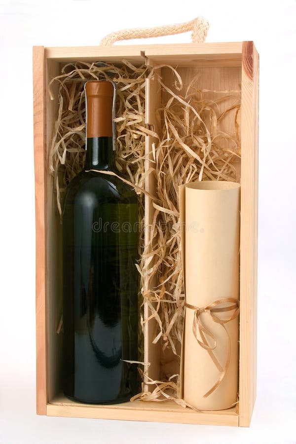 A Bottle of Wine and a Scroll Stock Image - Image of flavors ...