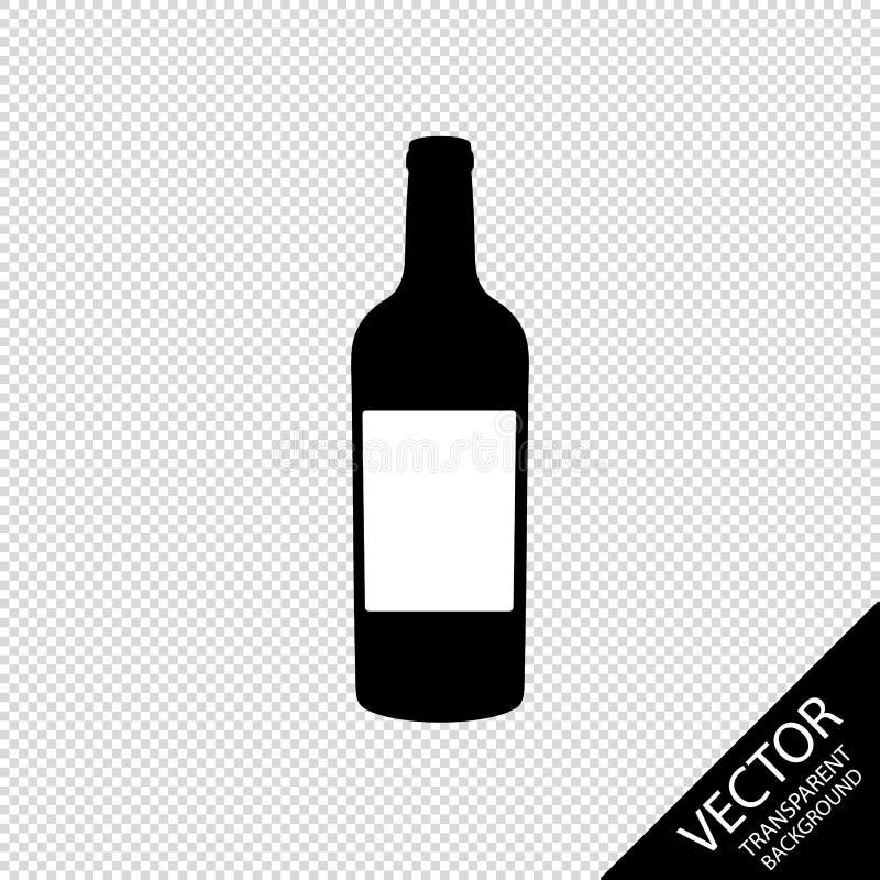 Bottle of Wine - Vector Illustration - Isolated on Transparent ...