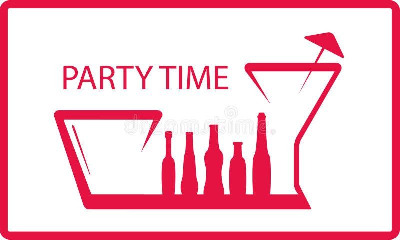 Bottle, Wineglass - Party Symbol Stock Vector - Illustration of ...