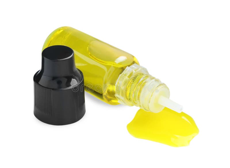 Bottle of Yellow Food Coloring on White Background Stock Image - Image ...