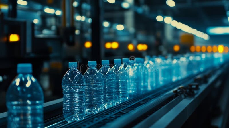 Bottled Water Production Line Conveyor System Stock Illustration ...