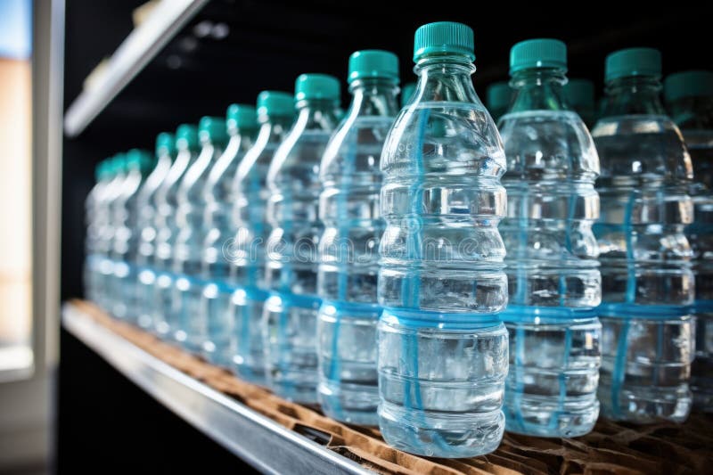 Bottled Water Stacked in a Pantry Stock Illustration - Illustration of ...
