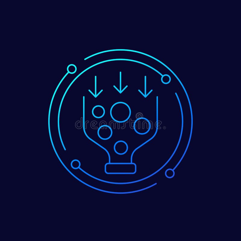 Bottleneck Analysis Icon, Line Vector Stock Vector - Illustration of ...