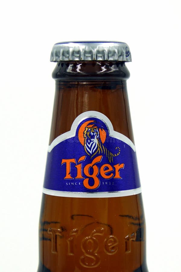 Bottleneck of a Tiger Beer Bottle. Editorial Stock Photo - Image of ...