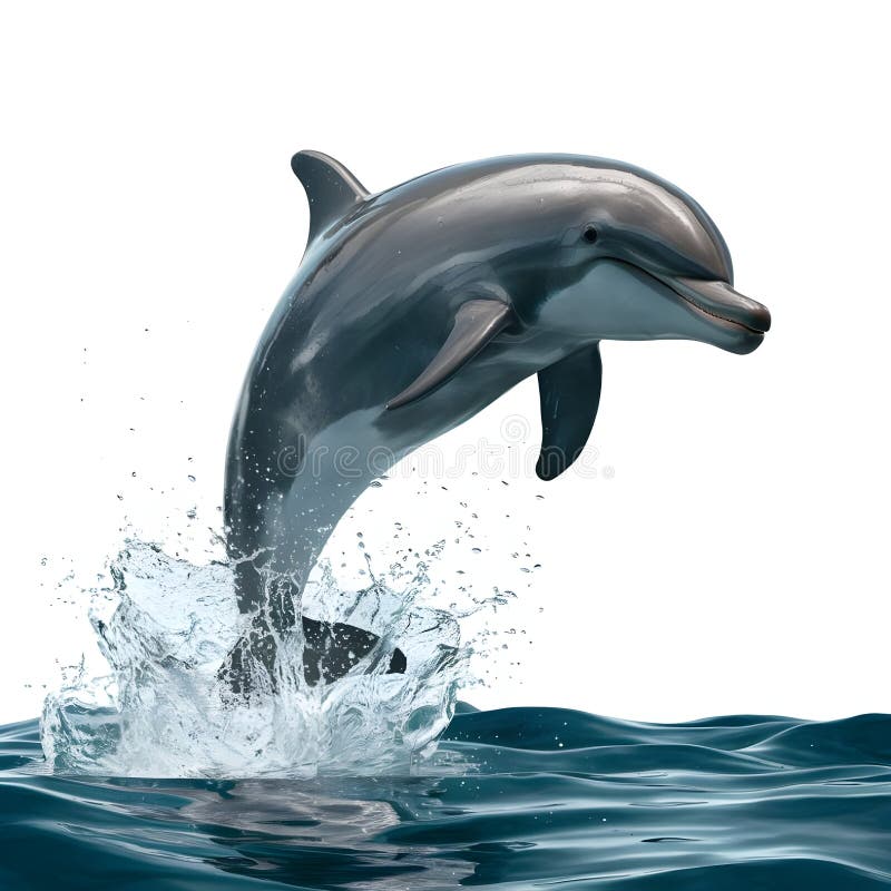 Bottlenose Dolphin Jumping Out of the Sea Water Stock Image - Image of ...
