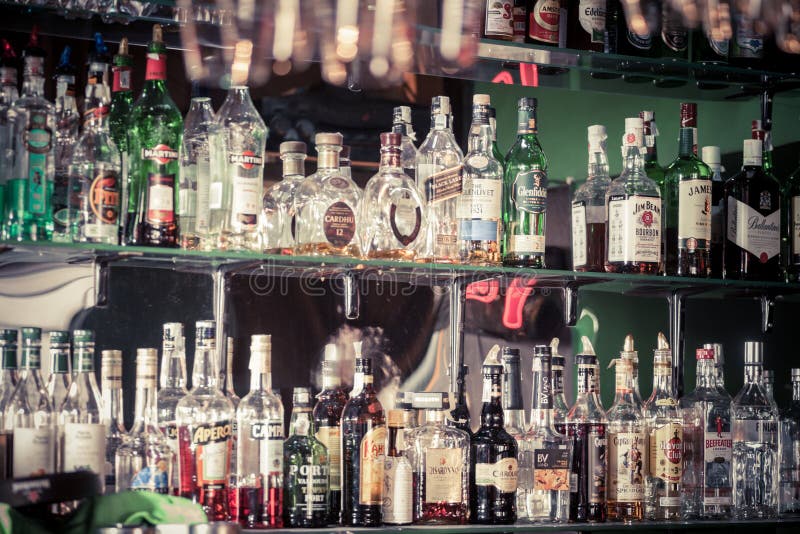 Bottles of alcohol editorial photography. Image of refreshment - 81265767