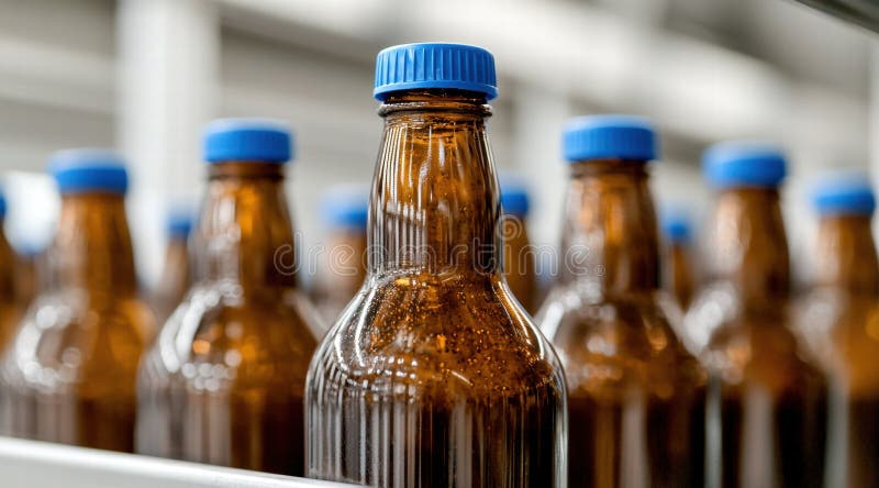 Bottles of Amber-colored Liquid on a Shelf Stock Illustration ...
