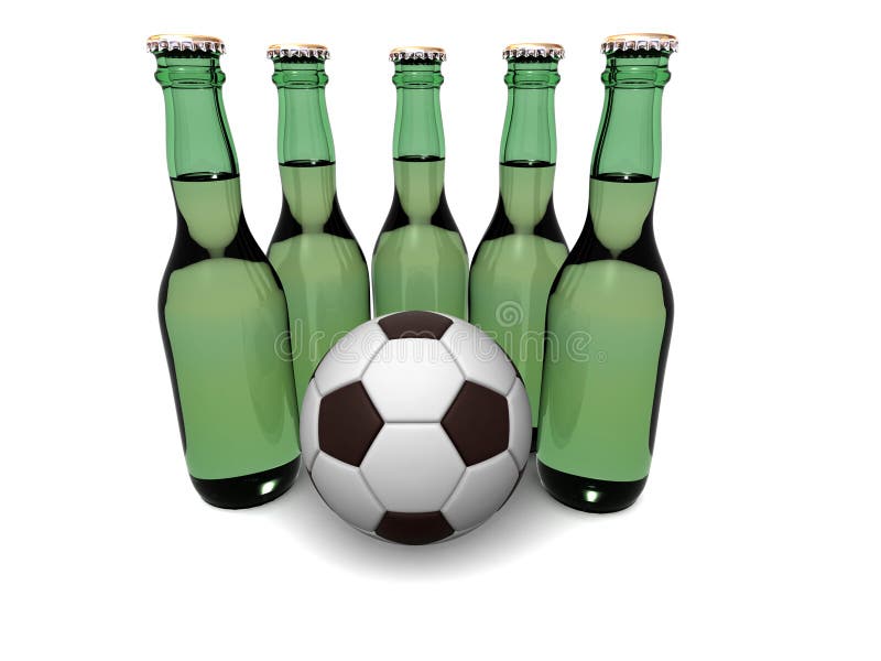 Bottles of beer and ball stock illustration. Illustration of pint - 7171819