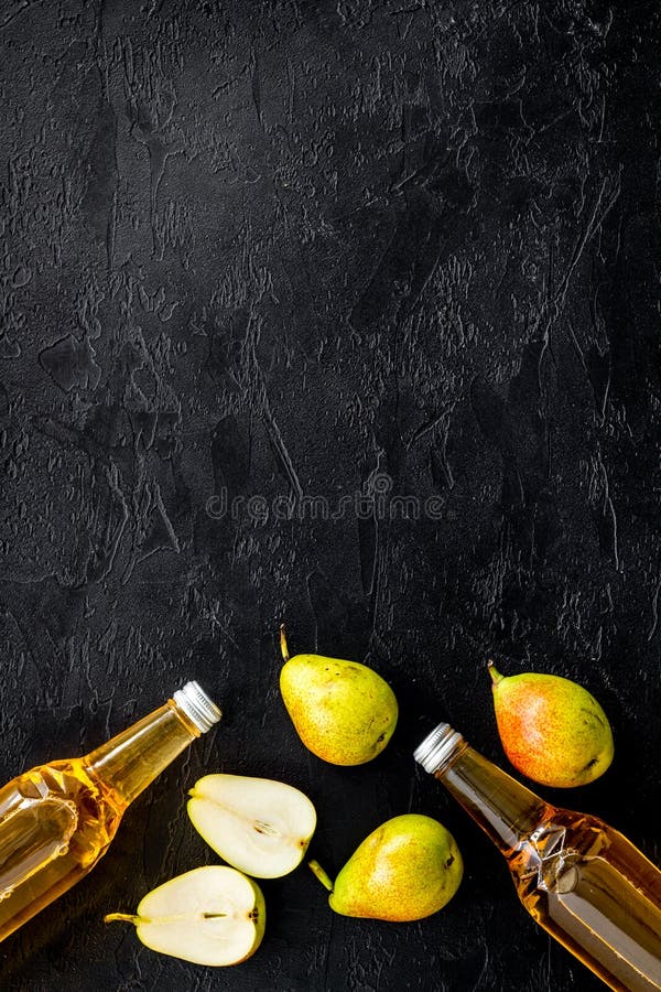 Bottles of Beer with Peer Top View Copy Space Stock Image - Image of ...