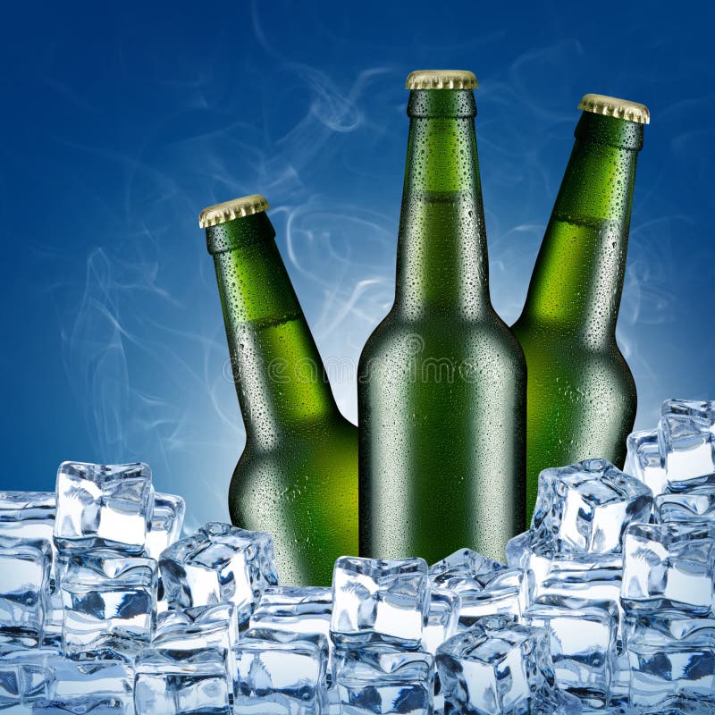Beer is in ice stock image. Image of profitable, bottle - 7351431