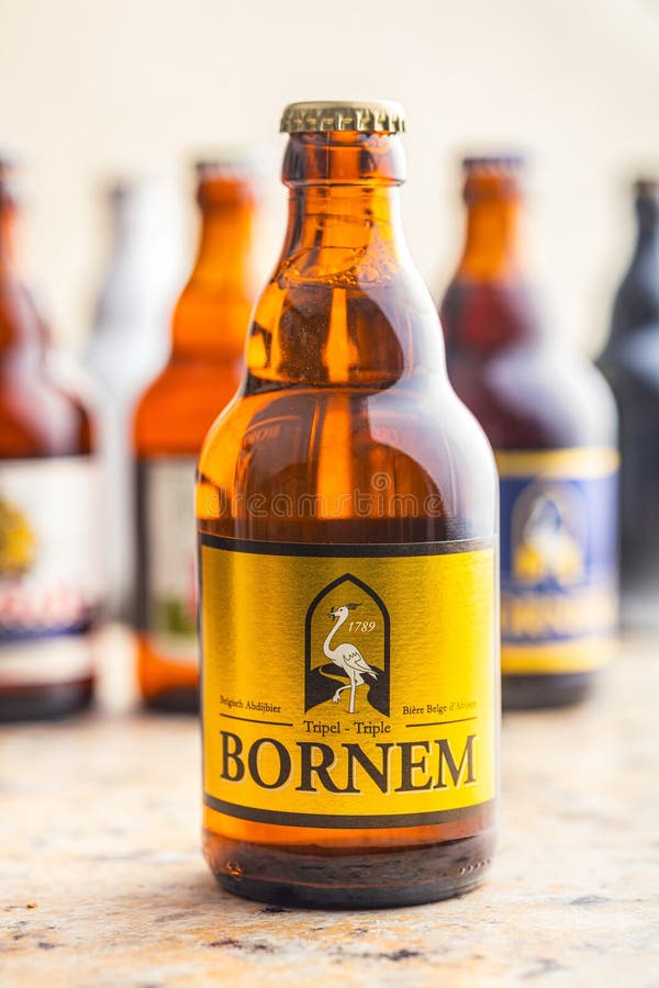 Bottles of Belgian Beer on Table Editorial Stock Photo - Image of lager ...