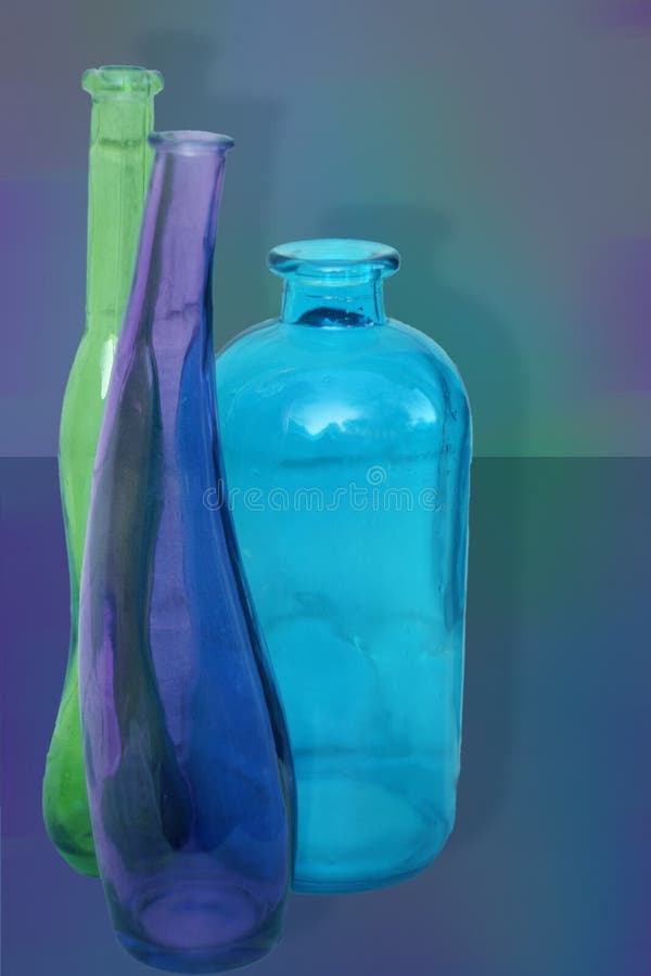 Bottles on Blue stock image. Image of colorful, still - 18854837