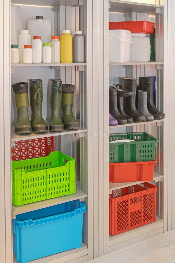 Bottles Boots Crates Shelf stock image. Image of knee - 282314789