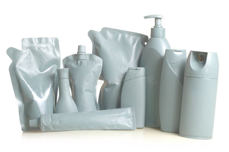 Bottles Bottles and Containers Gray Colored Box with a White Background ...