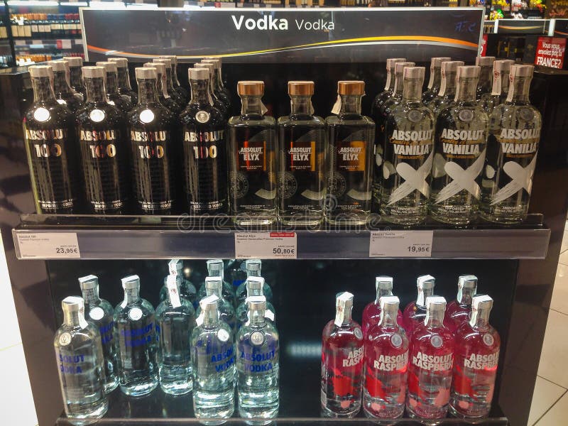 Bottles of Branded Vodka on a Store Shelf Editorial Stock Image - Image ...