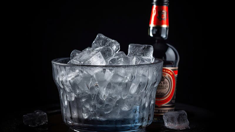 Bottles of Cold and Fresh Vodka with Ice Isolated, Generative Ai Stock ...