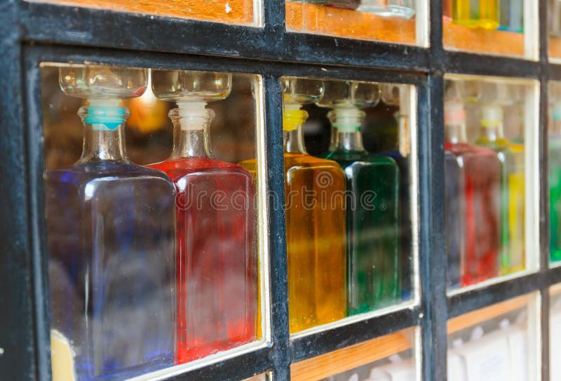 Medieval Bottle Glass Window Stock Photo - Image of grating, window ...
