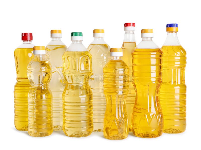 Bottles of Cooking Oil on White Background Stock Image - Image of cook ...