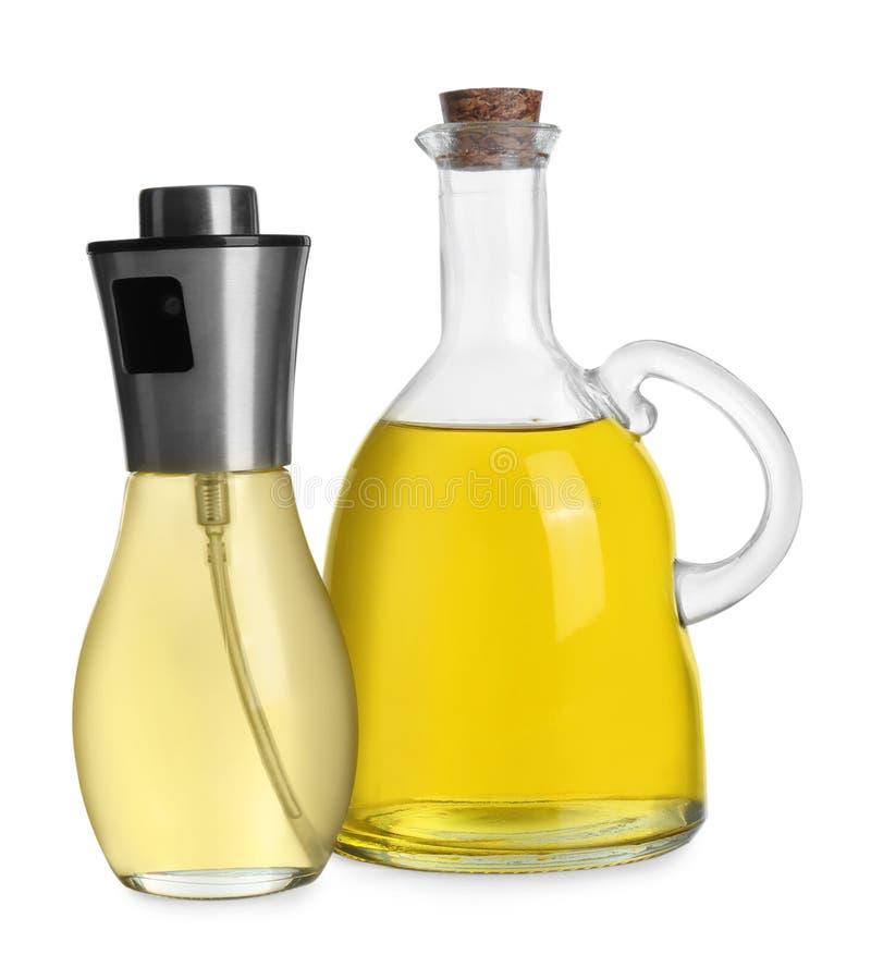 Bottles of Cooking Oil on White Background Stock Photo - Image of ...