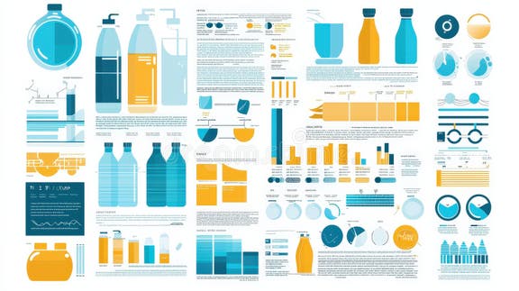 Bottles and Data Visualization Infographic for Science Topics Stock ...