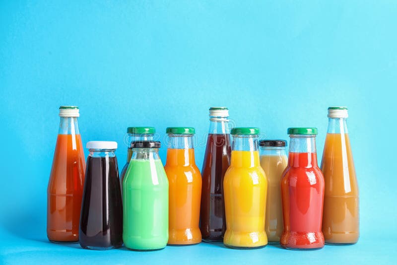 Bottles with Different Juices Stock Image - Image of healthy, colorful ...