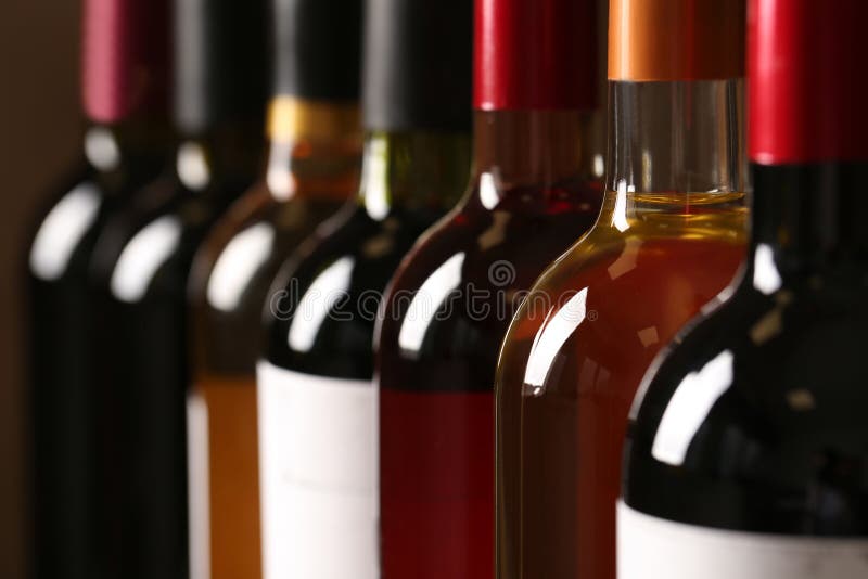 Bottles of Different Wines. Expensive Collection Stock Image - Image of ...