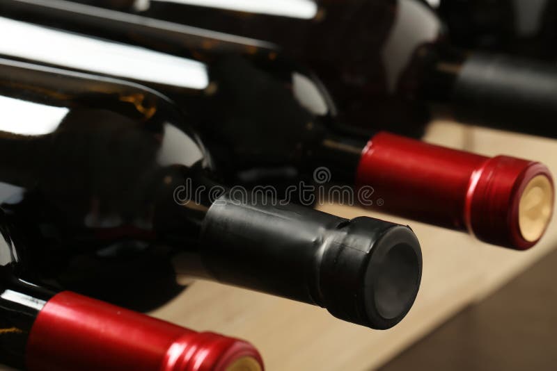 Bottles of Different Wines. Expensive Collection Stock Image - Image of ...