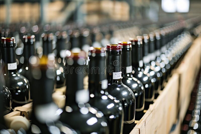 Bottles of Different Wines, Closeup. Expensive Collection Stock Image ...