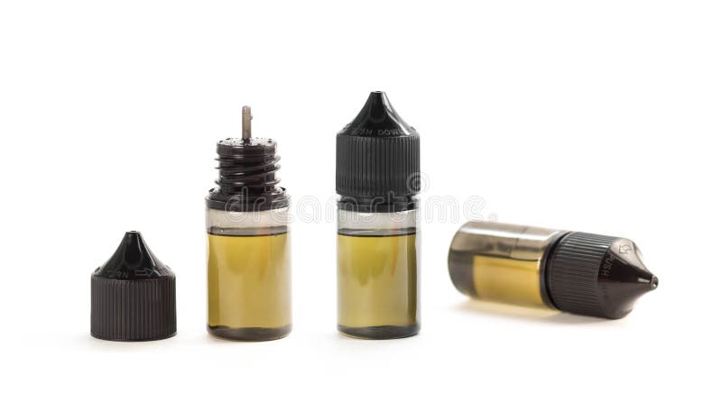 A Bottles of Liquid for an Electronic Cigarette. Close Up Stock Photo ...