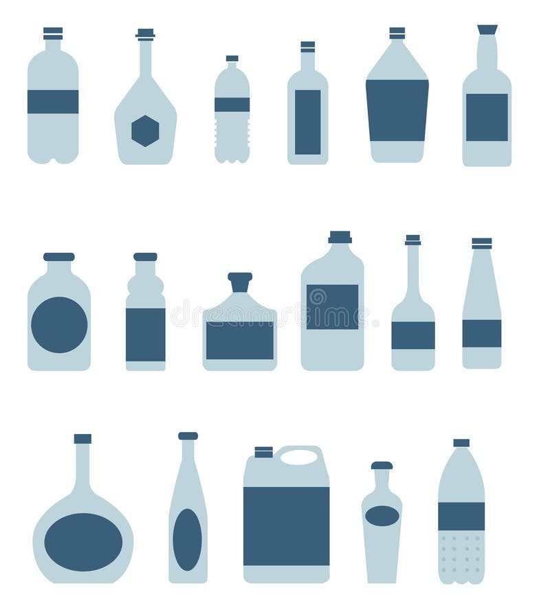 Bottles and package Icons. stock vector. Illustration of drink - 45681156