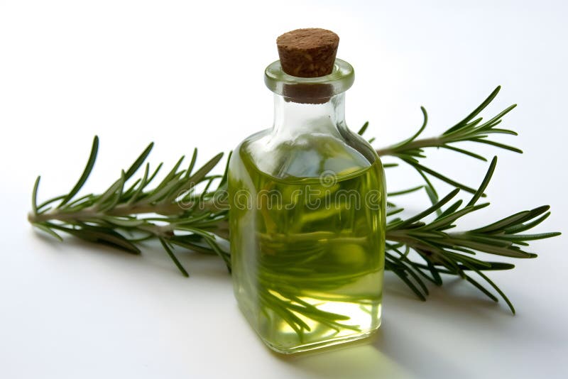 Bottles of Pine Essential Oil and Tree Branch. Neural Network AI ...