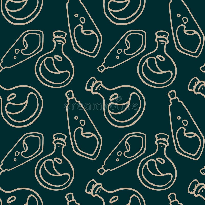 Bottles of Potion Seamless Pattern Stock Vector - Illustration of ...