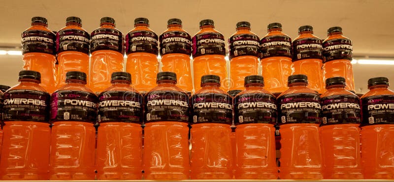 Bottles of Powerade editorial photo. Image of local - 183305251