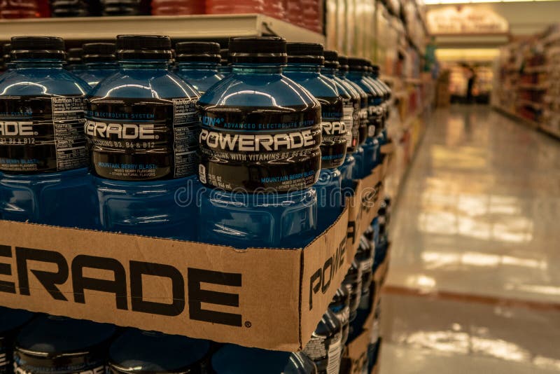 Bottles of Powerade editorial photo. Image of local - 183305251