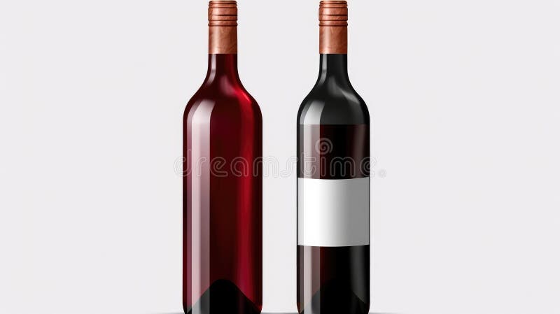 Bottles of Red Wine with Blank Front Label Stock Illustration ...