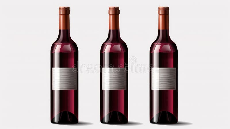 Bottles of Red Wine with Blank Front Label Stock Illustration ...