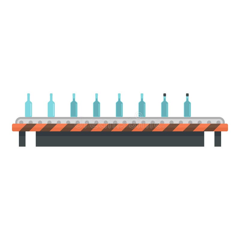Bottles on Roll Line Icon, Flat Style Stock Vector - Illustration of ...