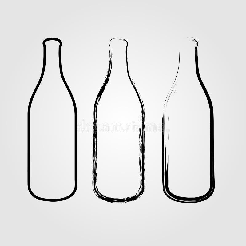 Bottles sketched stock vector. Illustration of modern - 59203846