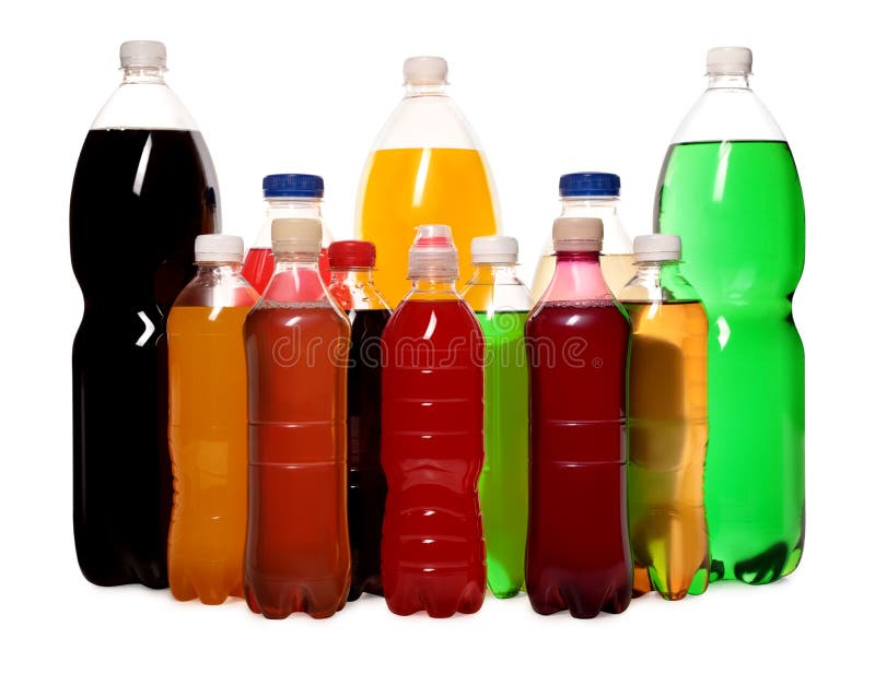 Bottles of Soft Drinks on White Background Stock Photo - Image of ...
