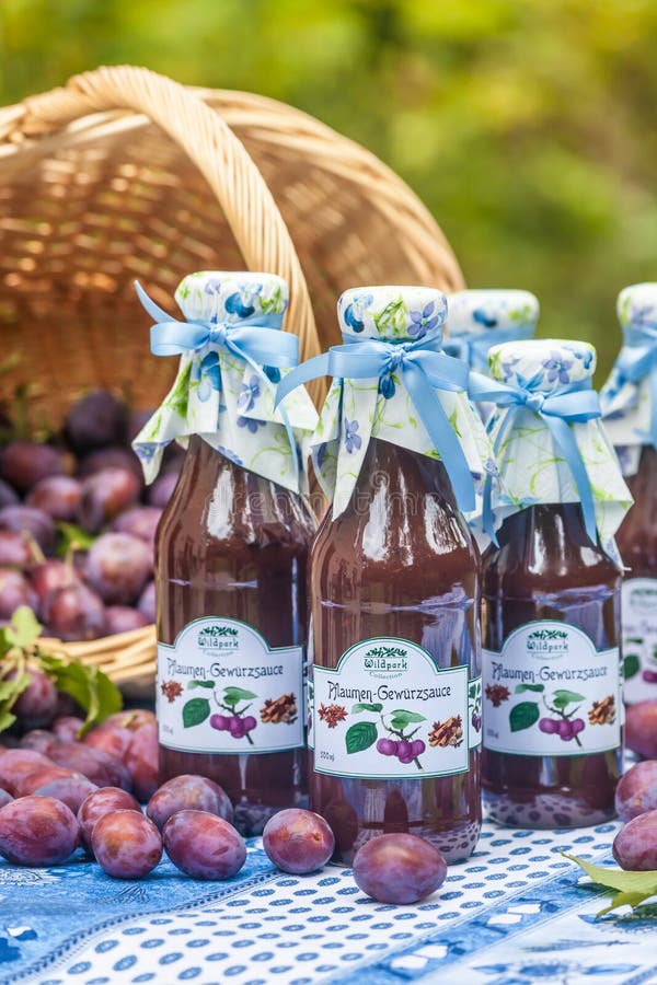 Bottles with Spicy Plum Sauce Stock Photo - Image of sauce, still: 46223914