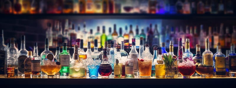 Bottles of Various Alcohol on the Bar Counter Stock Photo - Image of ... Bottles of Various Alcohol on the Bar Counter Stock Photo - Image of ...