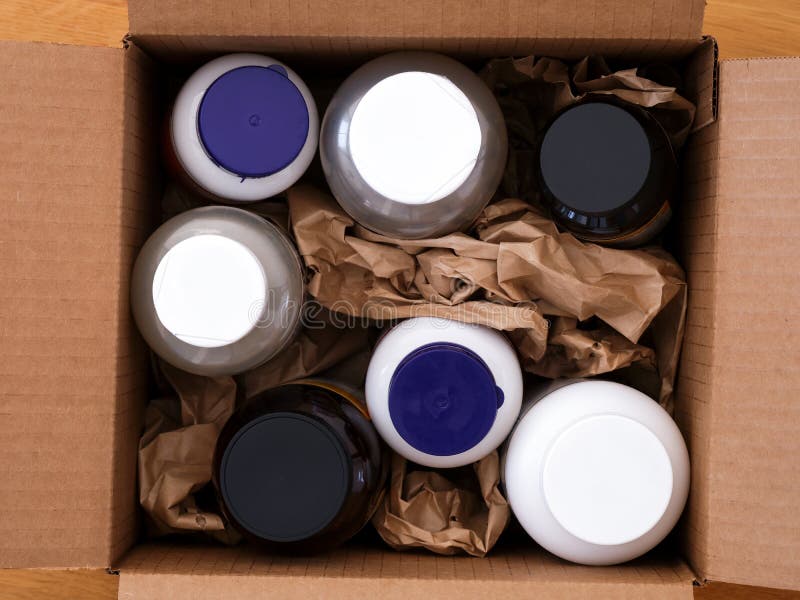 Bottles of Vitamins in a Cardboard Box Stock Photo - Image of nutrition ...