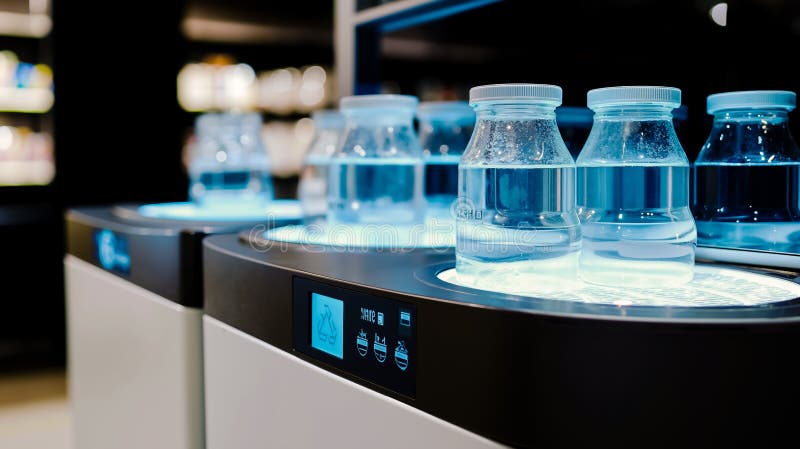 Bottles Water Lined Up Counter Store Stock Photos - Free & Royalty-Free ...