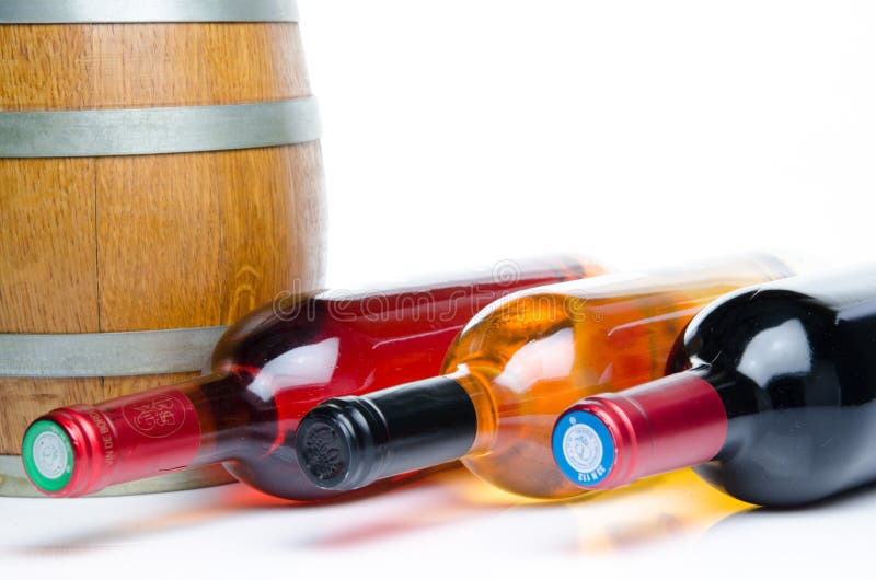 Bottles of Wine with a Cask Stock Photo - Image of celebration, alcohol ...