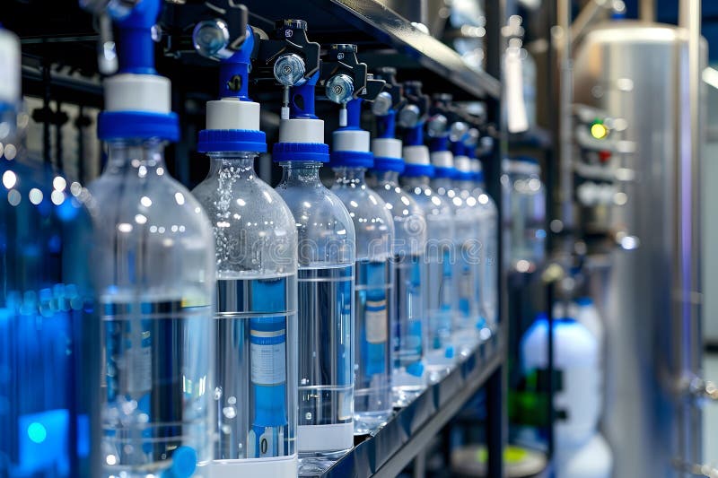 Bottling Process of Purified Water in a Modern Industrial Facility ...