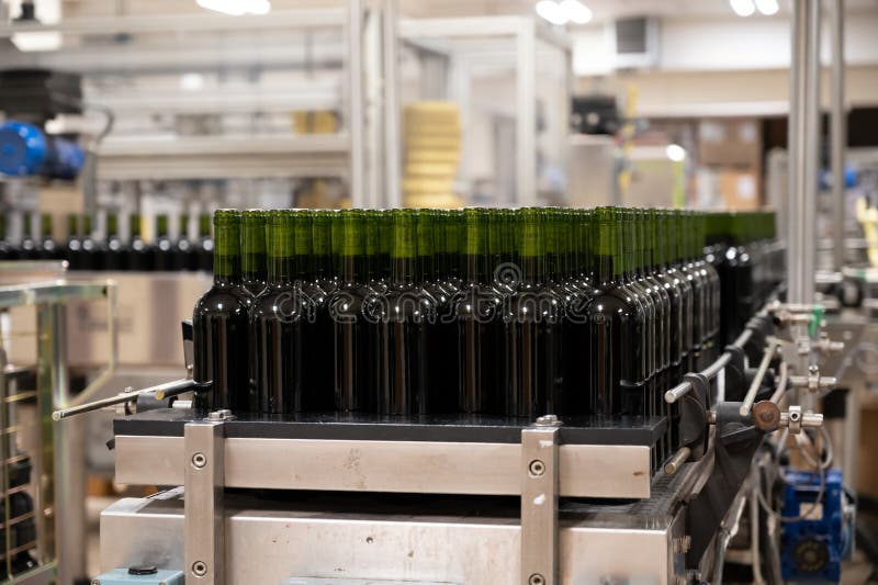 Bottling Process of Red Rioja Wine on Modern Winery, Wine Making in La ...