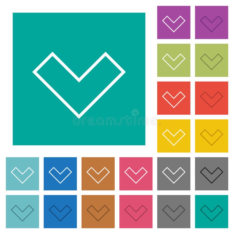 Bottom Angle Arrow Outline Square Flat Multi Colored Icons Stock Vector ...