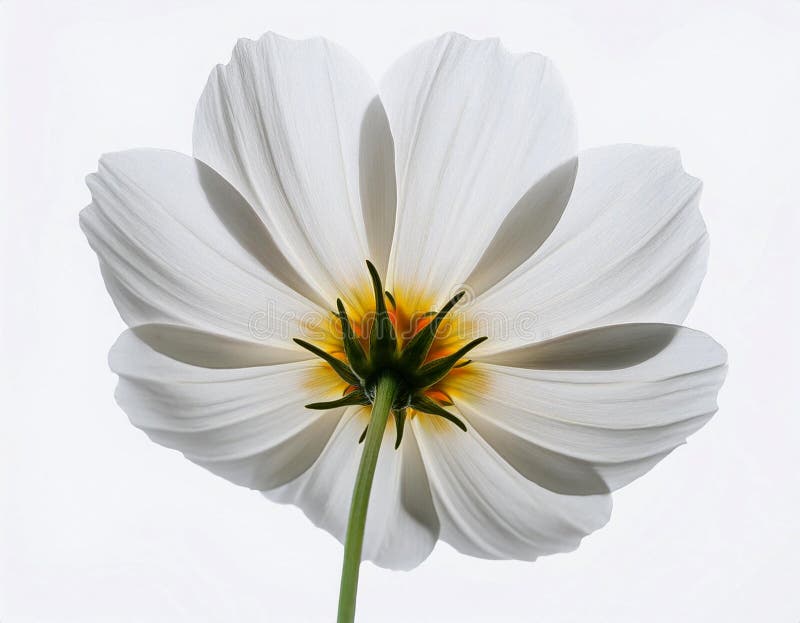Bottom Angle White Cosmos Isolated on White Background Stock Image ...