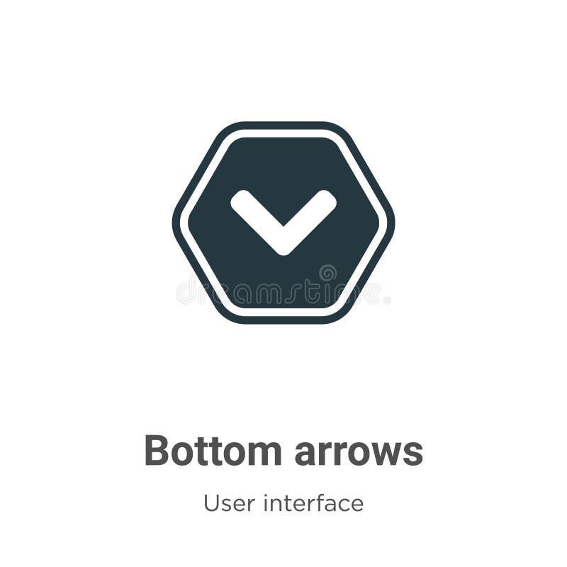 Bottom Arrows Vector Icon on White Background. Flat Vector Bottom ...